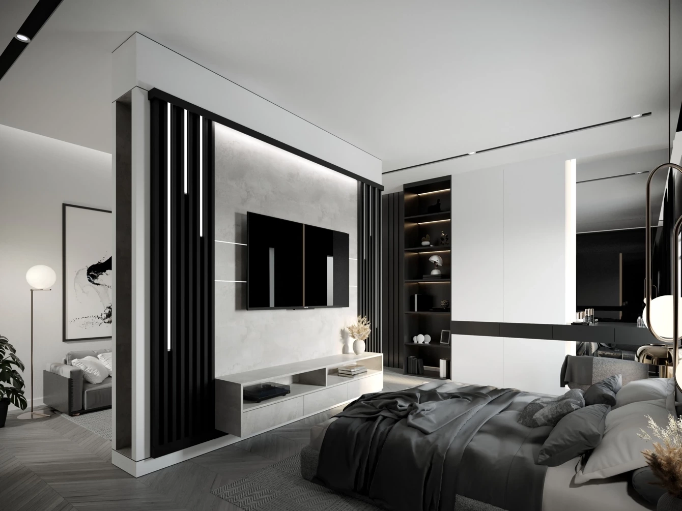 Ścianka meblowa RTV K351 RT \ K350 RT \ LM032 - Dąb Naturalny Fornitury ...