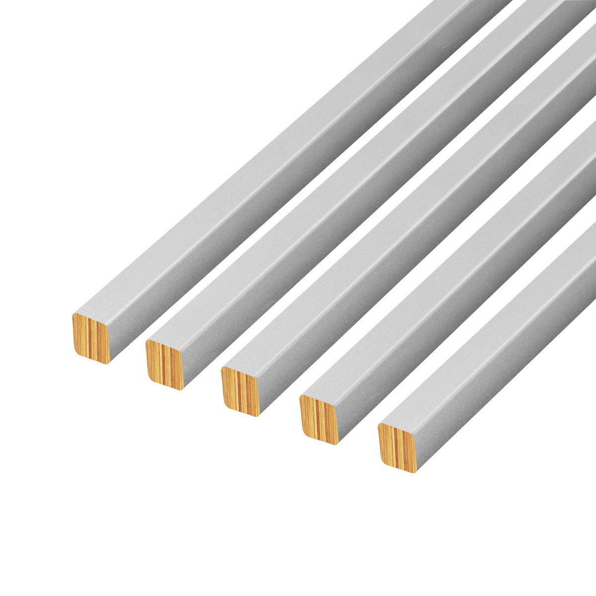 Szare Aluminium - Lamele Premium 3D Slim XS - 16x16 mm - Panele meblowe ...